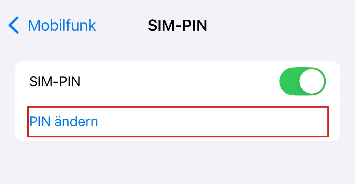 FAQ | SIM-Pin ändern